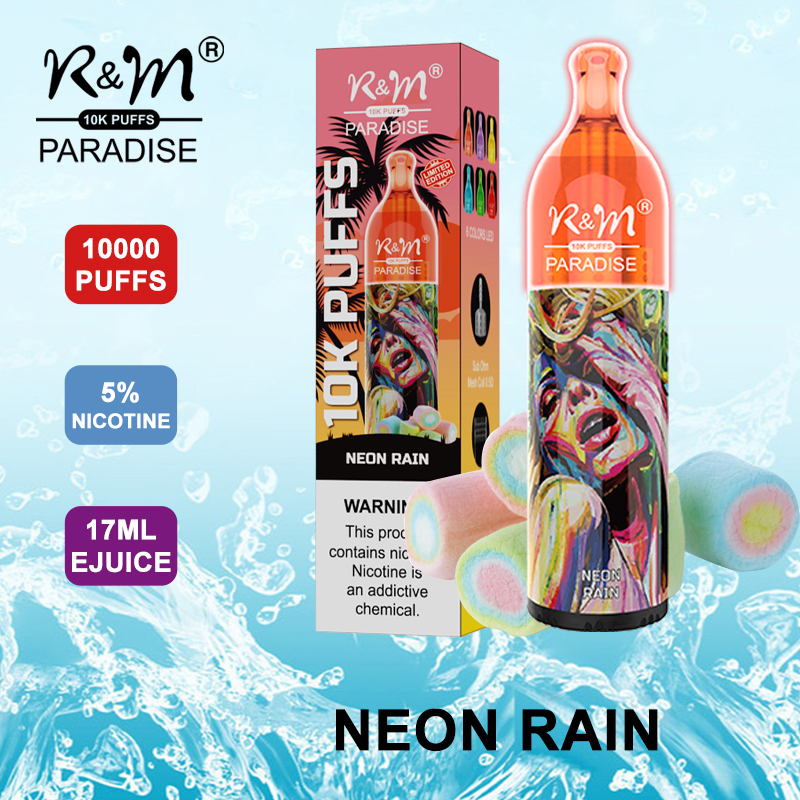 R&M PARADISE 5% Nicotine Neon Rain Flavor Germany Disposable Vape from ...
